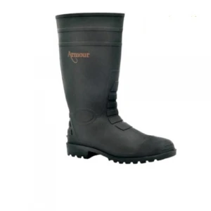 Shop Safety Rubber Boot with Steel Toe, Size 40, Black Color, Brand Armour