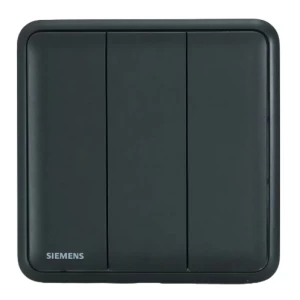 Shop 10A 3 Gang 2 Way Light Switch, Black, 86x86mm, 250V, Siemens ...