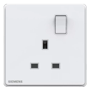 Shop 13A 1 Gang Switched Socket with Indicator, White, 86x86mm, 250V ...