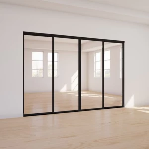 Shop Aluminum Pocket Door Black Color Thickness 1.5 cm, Dimensions 3×3 ...