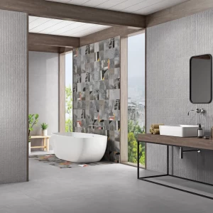 Shop Porcelain Floor Tiles Dimensions 120x60 cm, Grey Color, Cementi Model