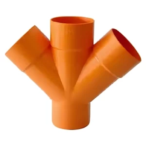 Shop UPVC Double Y Plastic Tee Diameter 160 mm, Length 260 mm, Orange ...