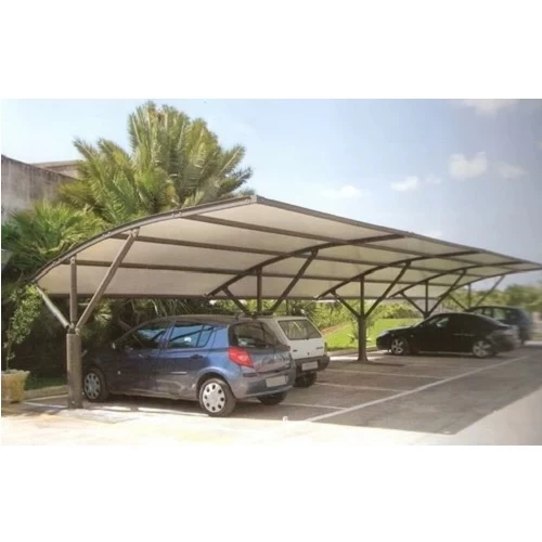 Shop Steel Car Canopy with Steel Roof, Round Columns, Height 3 meter ...